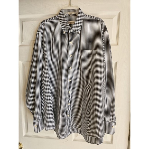 Peter Millar | Shirts | Peter Millar Crown Soft Gingham Check Button Down Shirt Sz Xxl Navy ...